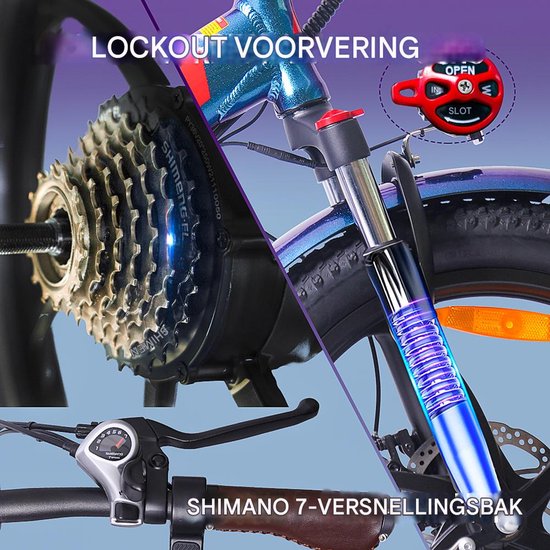Elektrische Vouwfiets | E-Bike | 20 x 3.0 Inch Dikke Banden | 36V 18Ah ...