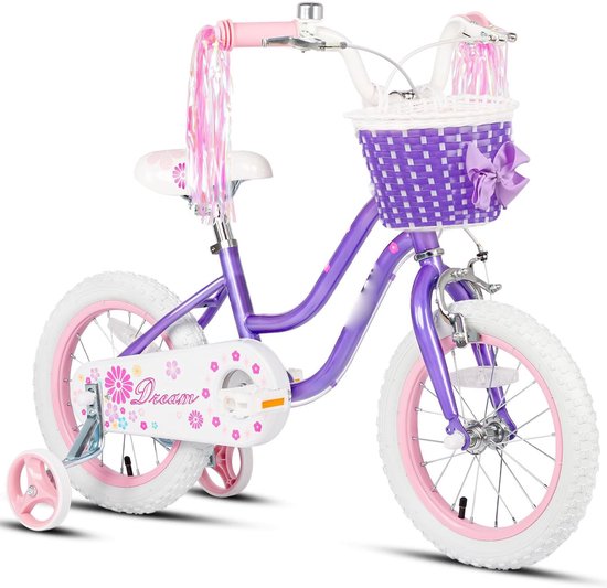 Kinderfiets 12/14/16 Inch voor Meisjes 2-7 Jaar – Fiets met Mandje ...