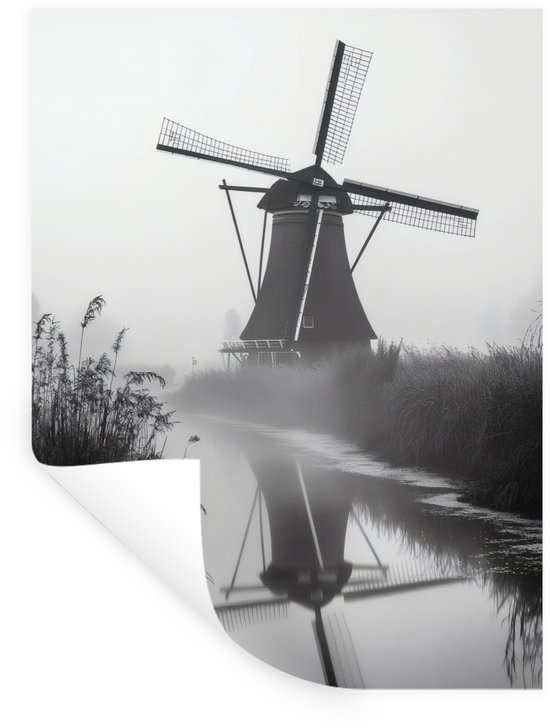 Muurstickers - Sticker Folie - Molen - Weerspiegeling - Landschap ...