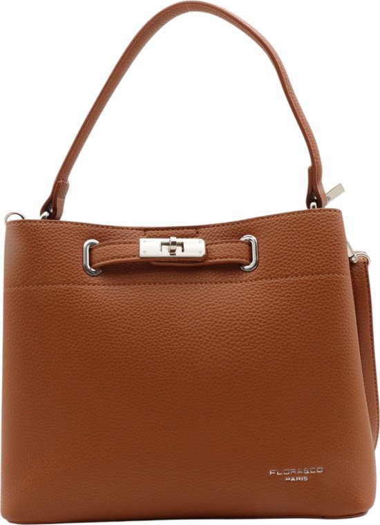Flora&Co - trendy Handtas - 3 vakken - camel | bol