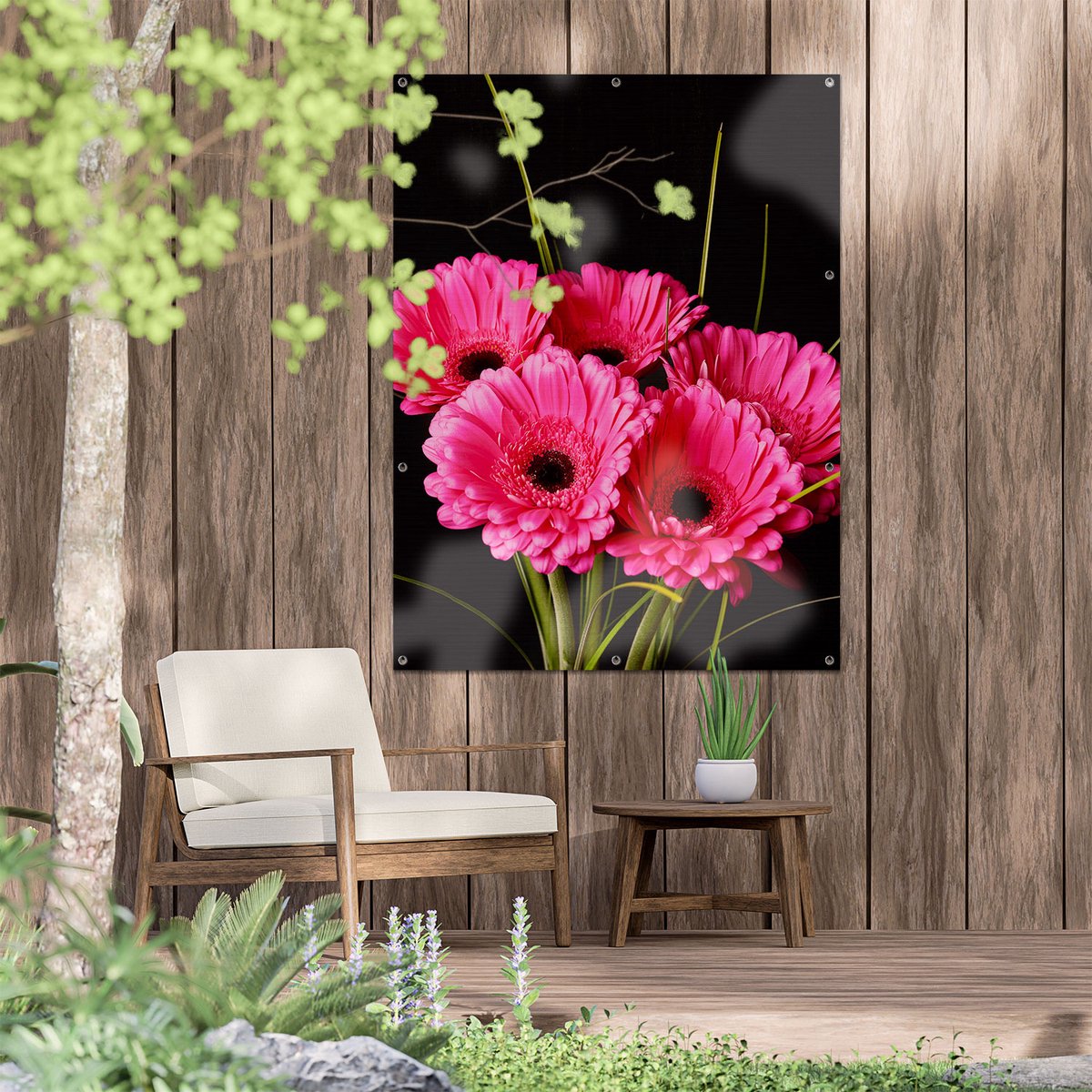Gards Affiche de jardin Fleurs de Gerbera Rose - 90x120 cm - Toile de ...