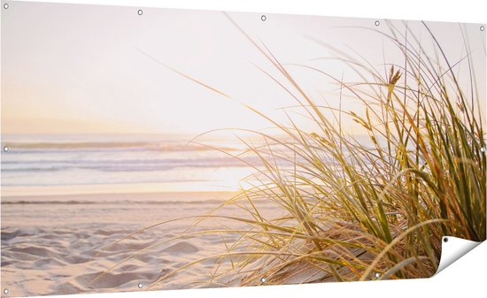 Gards Tuinposter Strand en Duinen tijdens Zonsondergang - 200x100 cm - Tuindoek -... | bol