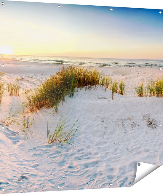 Gards Tuinposter Strand en Duinen tijdens Zonsondergang - 120x120 cm - Tuindoek -... | bol