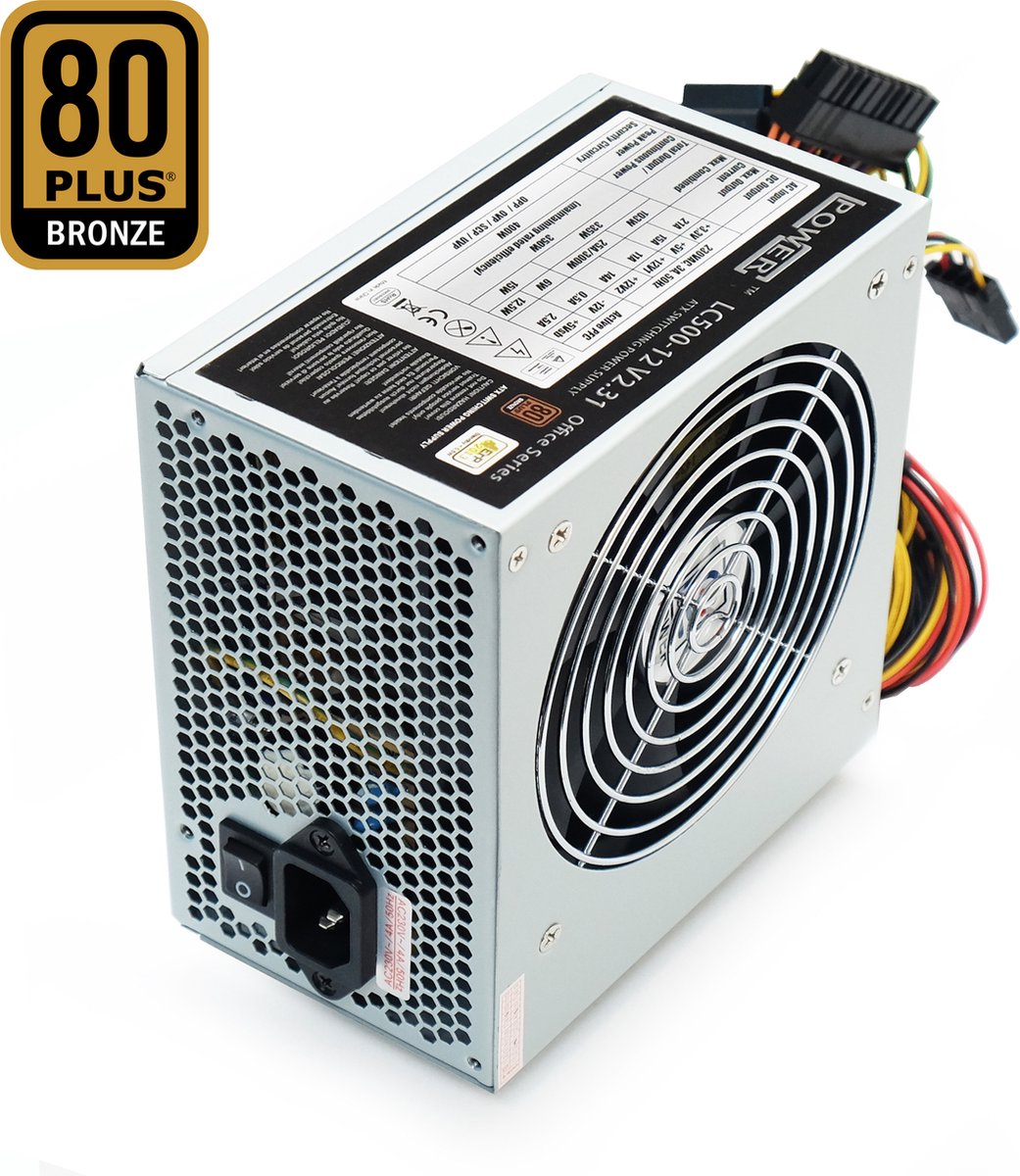 500W V2.31 80+ Bronze Computer Voeding met / Power Supply with PCI ...