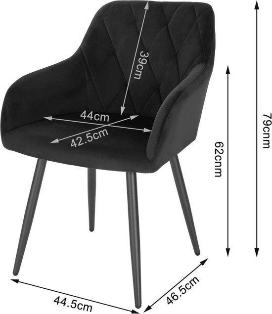 Kamyra® Set Van 2 Velvet Eetkamerstoelen - Eetkamerstoel - Stijlvol ...