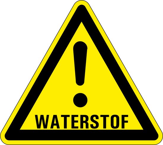 Waarschuwingssticker waterstof 25 mm - 10 stuks per kaart | bol