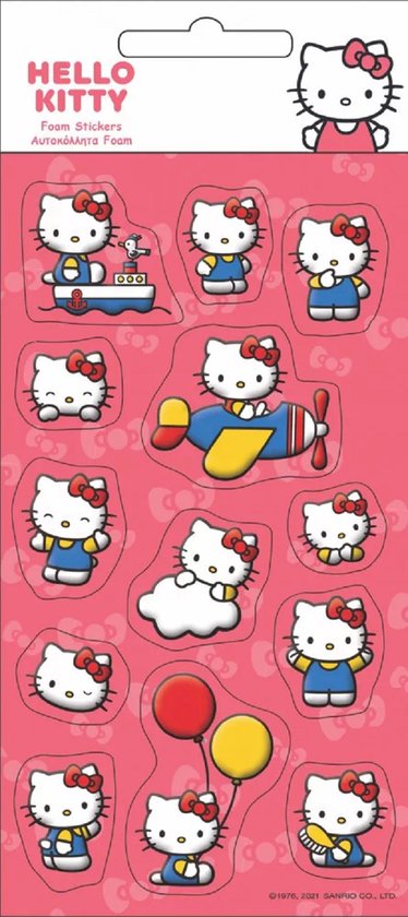 Hello Kitty - Sticker set vliegtuig - Foam stickers | bol.com