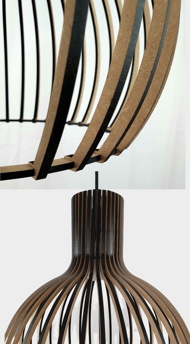 Olivios design hanglampen hanglamp hout Parabola klein 36x42cm gemaakt ...