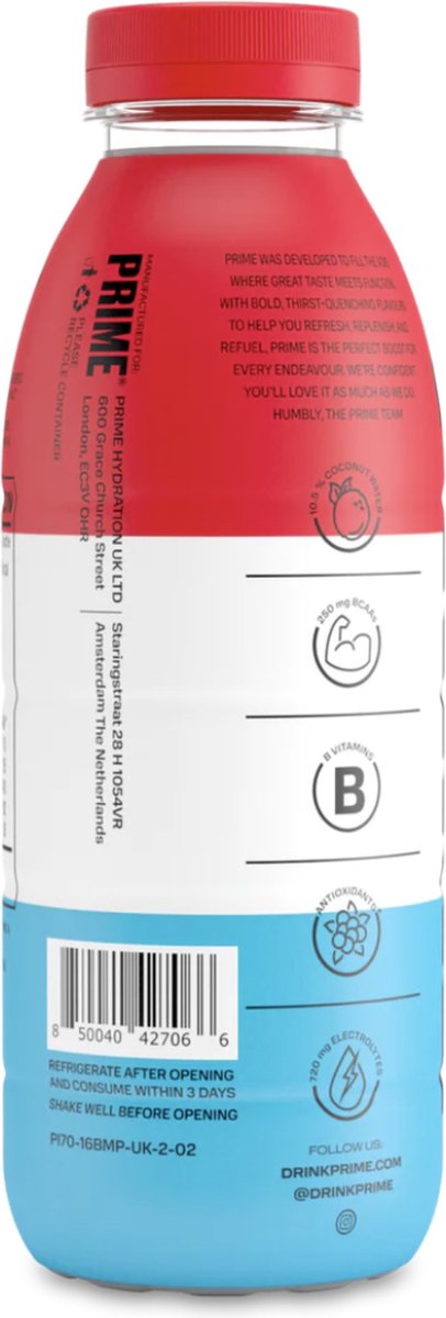 1 Fles Prime Hydration Ice Pop - Prime Drink - Sportdrank - Prime Blue ...