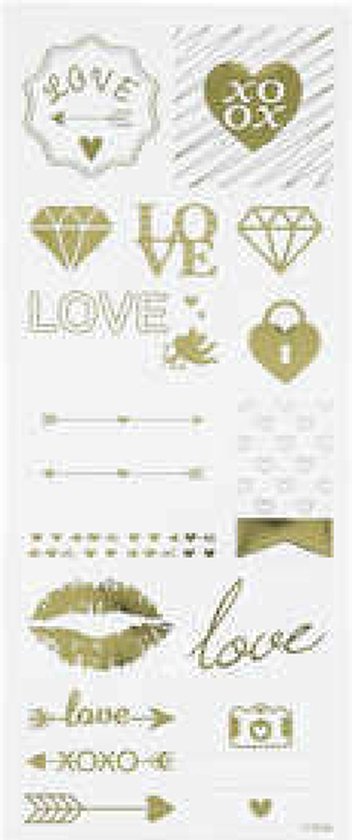 Stickers - Goud - Love - 10x24 cm - 2 vellen | bol