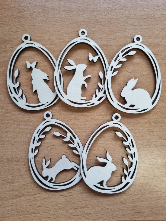 Set van 5 diverse paashangers - hout | bol