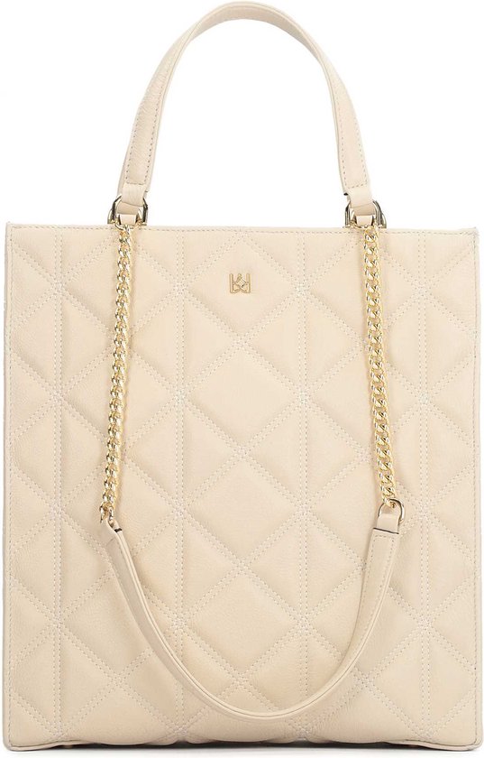 Large quilted bag in a neutral colour | bol