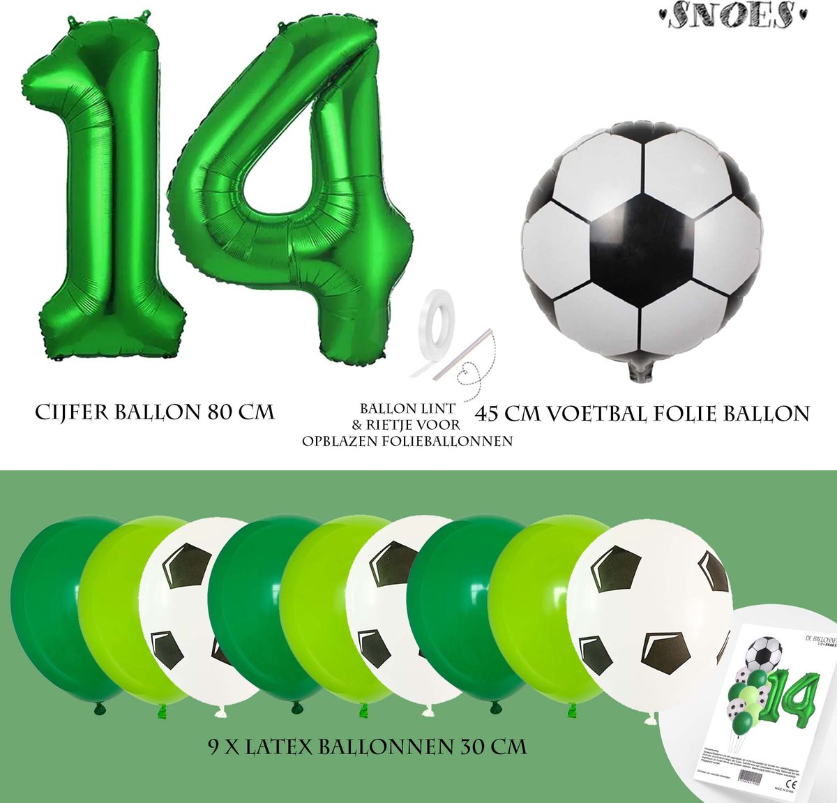 Voetbal Anniversaire * Set de Ballons 14 Ans * Hourra 14 Ans ...