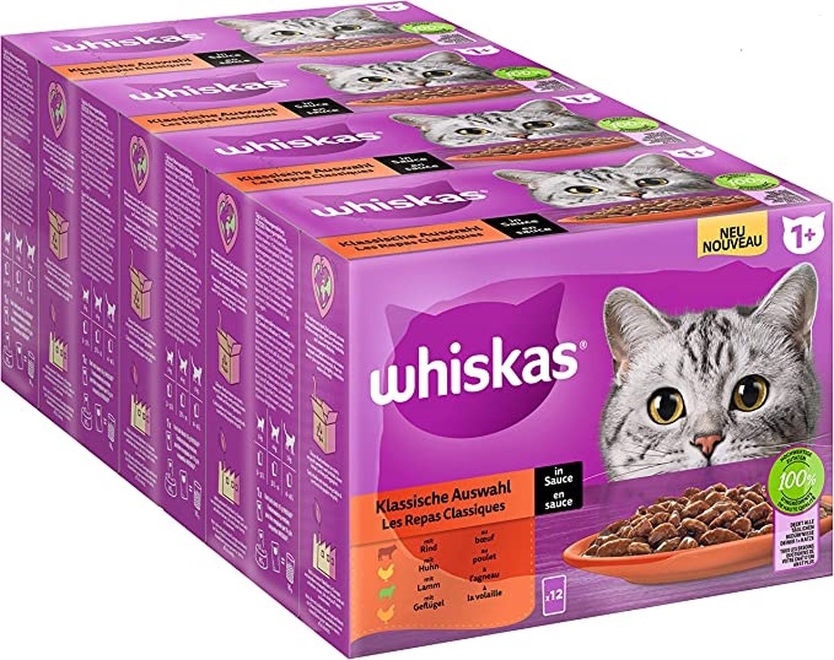 Whiskas 2 x 12 - 85g natvoer Classic Selection | bol.com