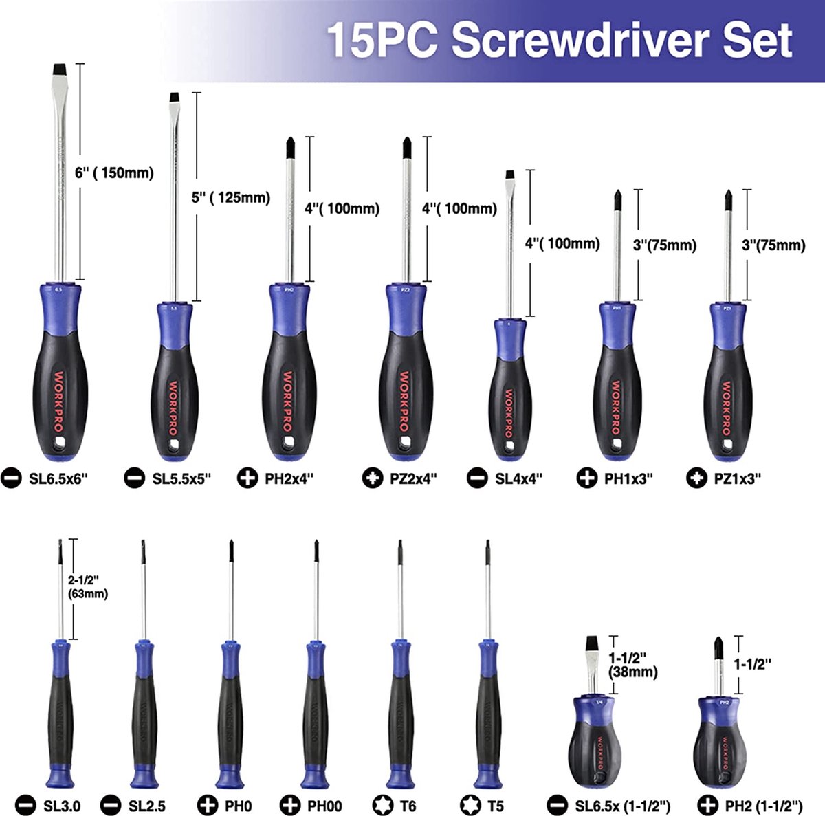Professionele schroevendraaierset, magnetische & mini ...