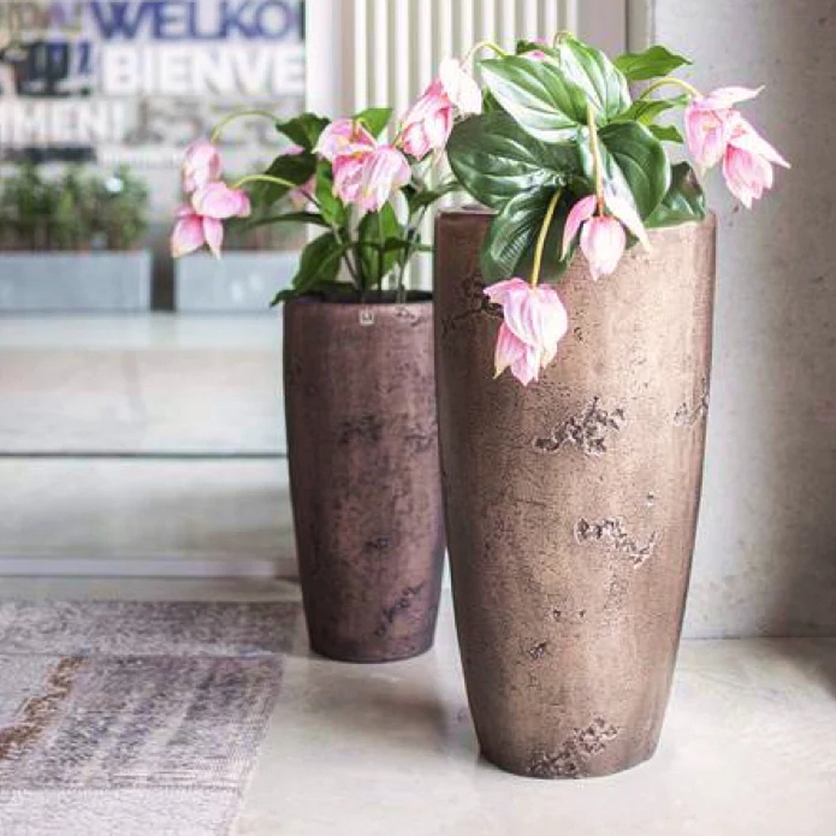 Luxe Plantenpot XL | Brons Koper Look | Grote bloembak voor binnen en ...