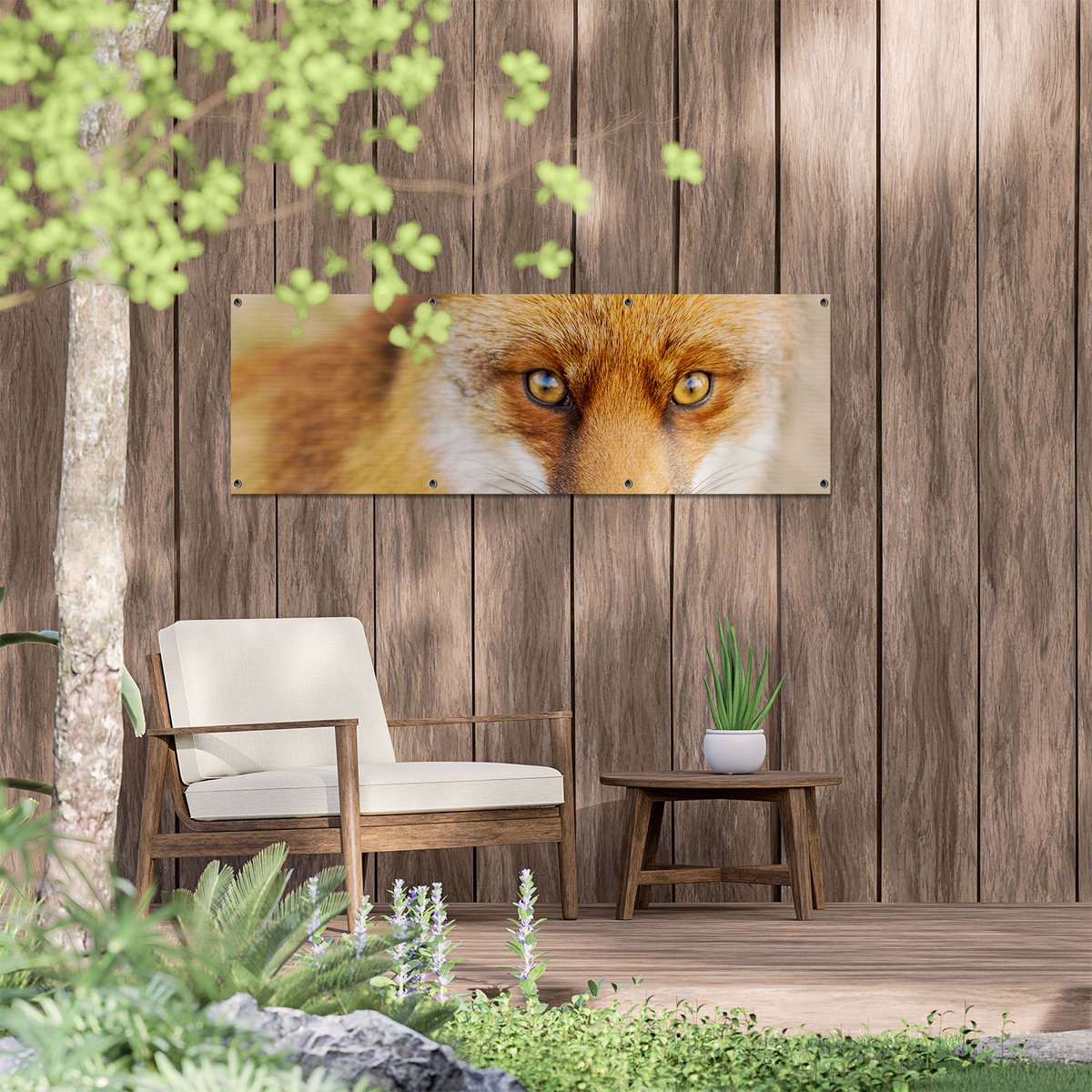 Gards Tuinposter Vossenkop met Bruine Ogen - Vos - 120x40 cm - Tuindoek ...