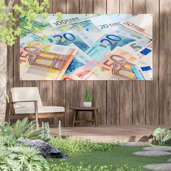 Gards Tuinposter Euro Geld Biljetten - Briefjes - 200x100 cm - Tuindoek ...