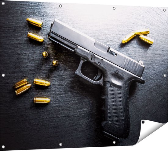 Gards Tuinposter Pistool met Kogels op Tafel - 120x90 cm - Tuindoek ...