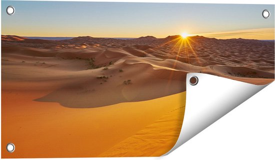 Gards Tuinposter Woestijn in de Sahara met een Opkomende Zon - 60x30 cm ...