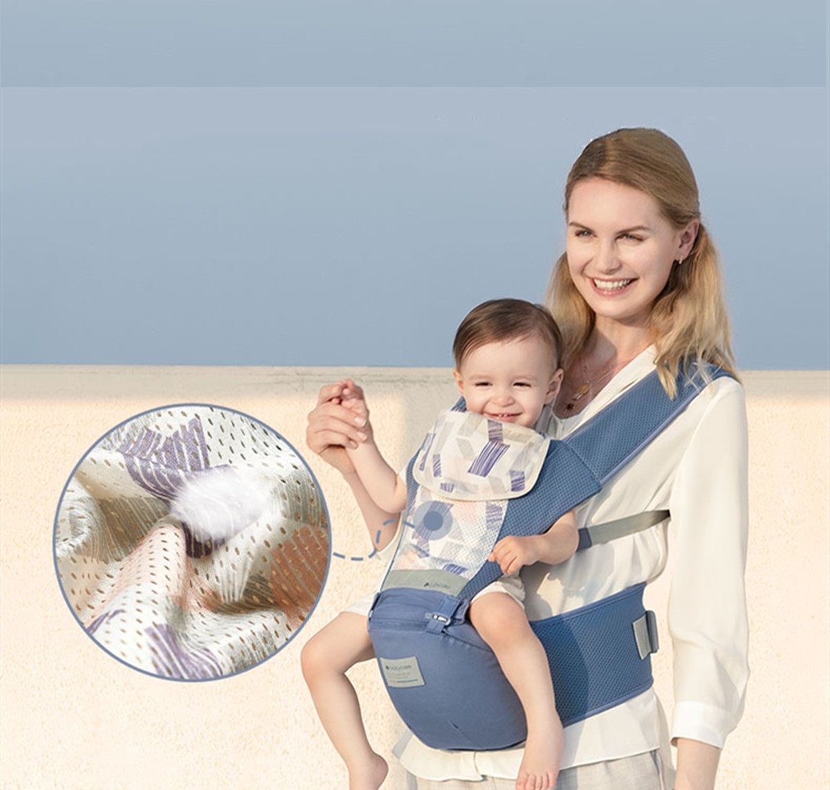 Draagzak Blauw - Bc Babycare - Ergonomische Draagzak - Verstelbare Heupdrager -... | bol.com