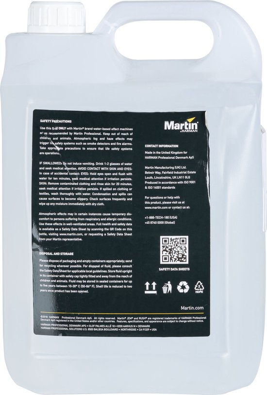 Martin Harman JEM Pro-Fog Fluid High Density 5L, 1l = 7,38€ - Vloeistof ...