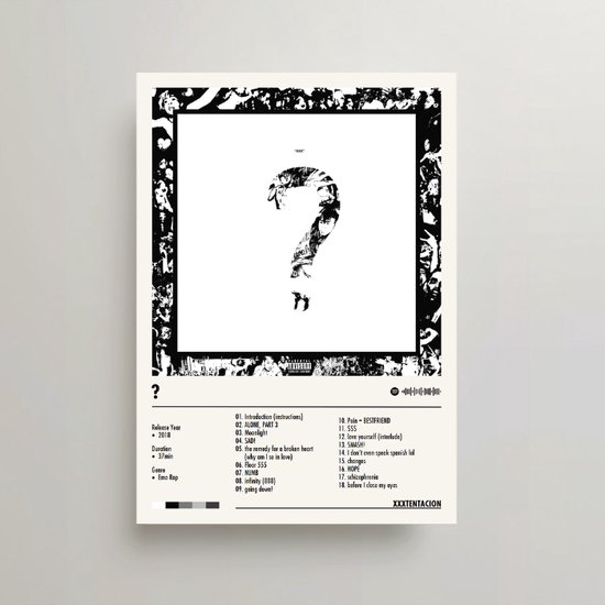 XXXTENTACION Poster - ? Album Cover Poster - XXXTENTACION LP - A3 ...