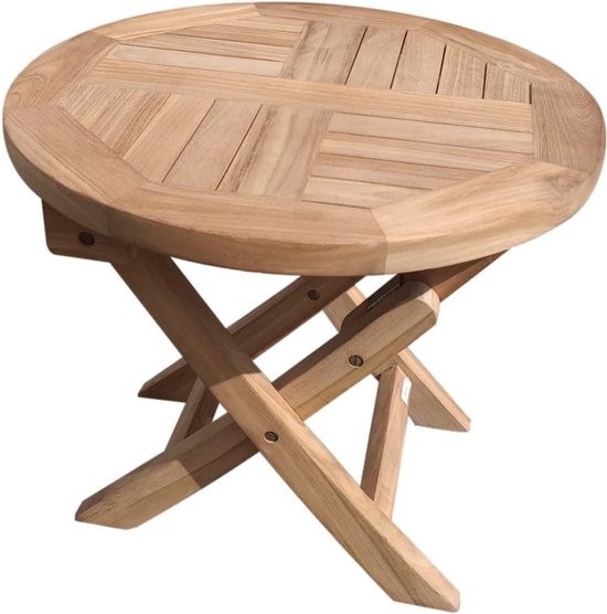 Tuintafel opklapbaar Rond Teak 90 cm | bol