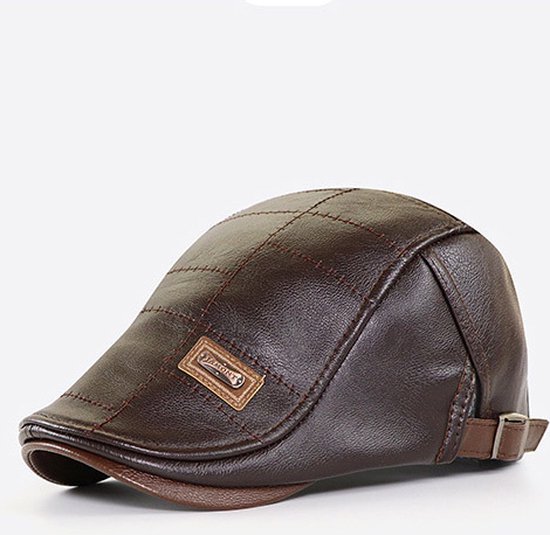 Jamont Flatcap – Platte pet – PU Leer – Donkerbruin maat 56-60 | bol