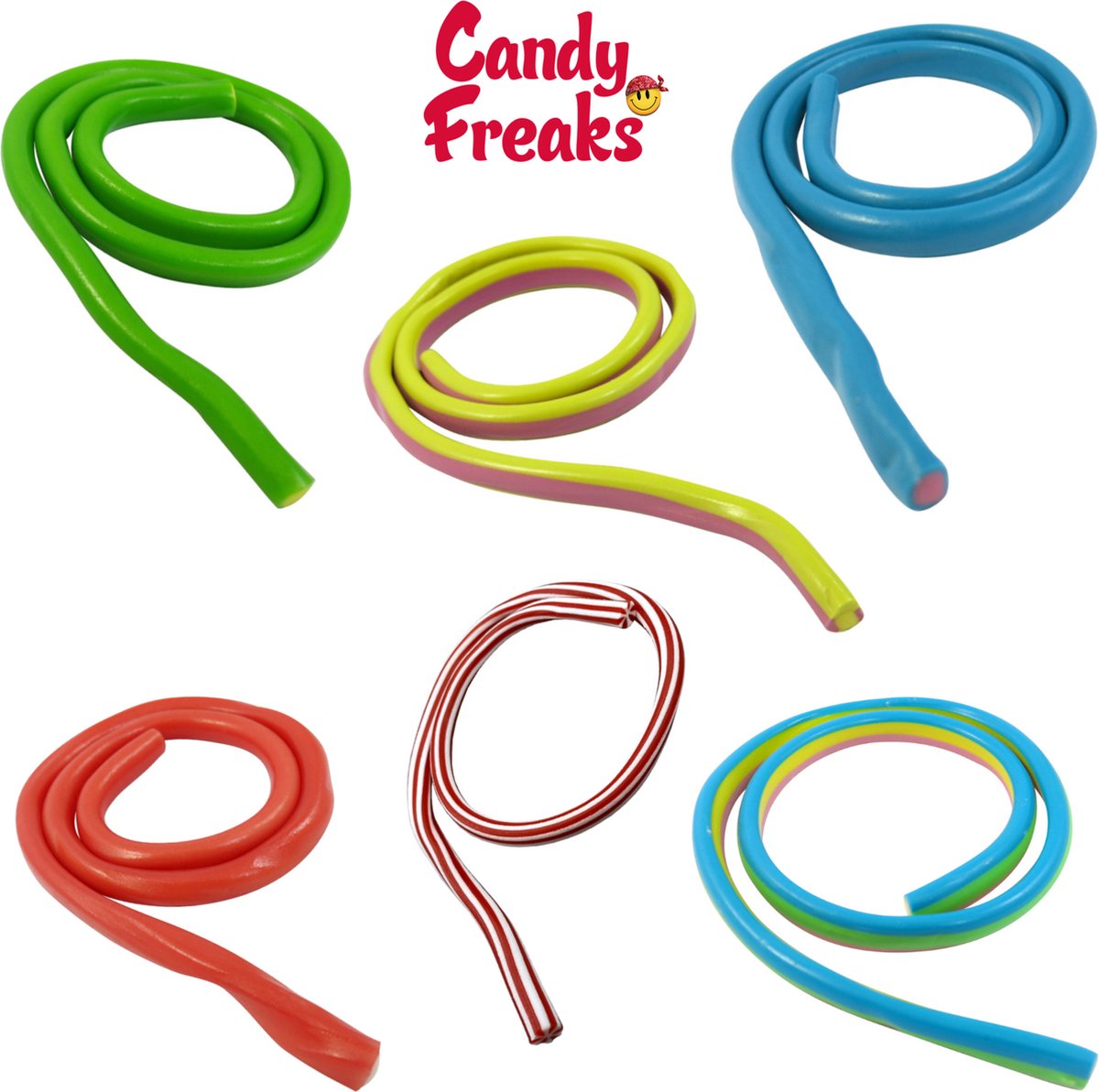 Candy Freaks - XXL kabels mix - 10 stuks - 72cm lang - Snoep - Snoeppot ...