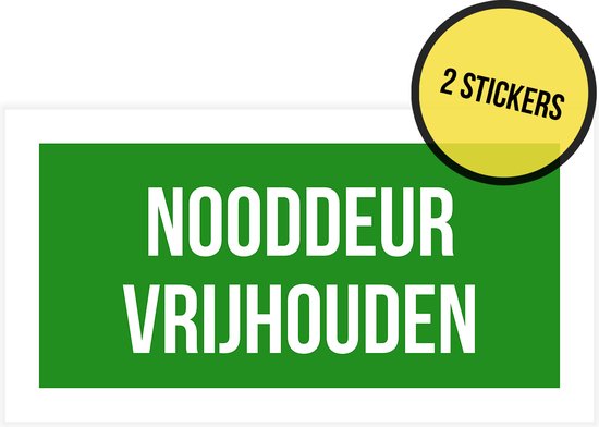 Pictogram/ sticker | 30 x 15 cm | "Nooddeur vrijhouden" | 2 stuks ...