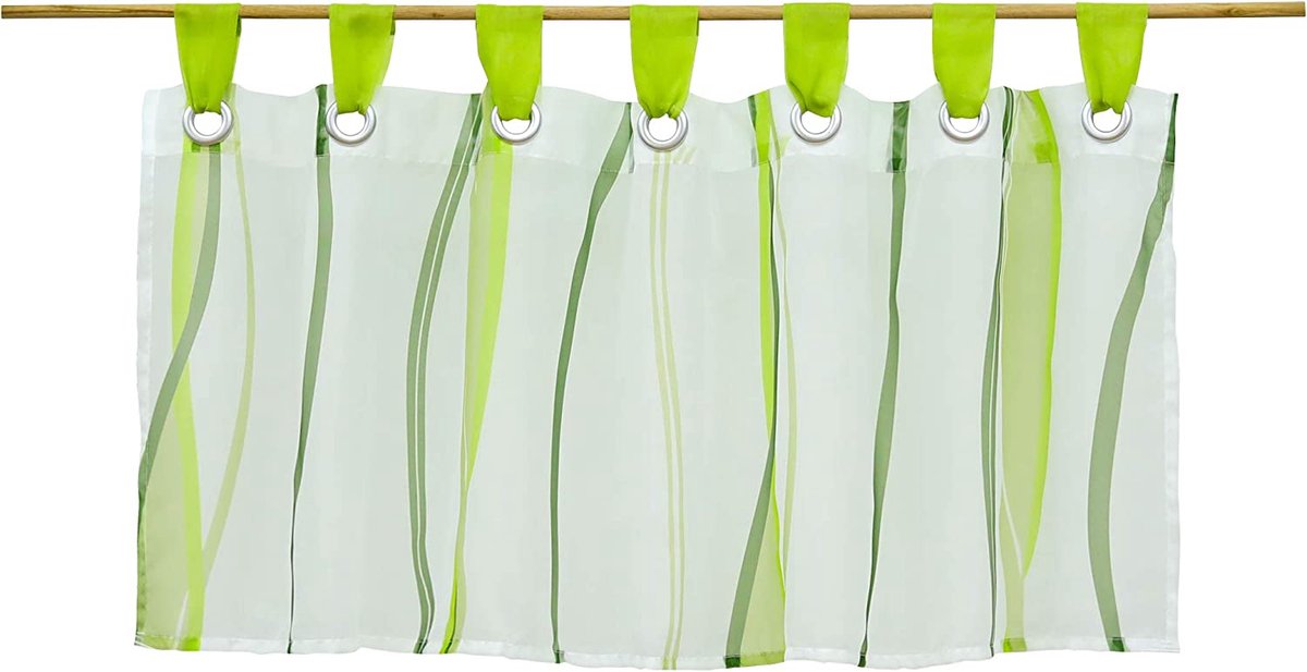 Gordijn Doorschijnend voile café-netgordijn met lussenpatroon | bol.com