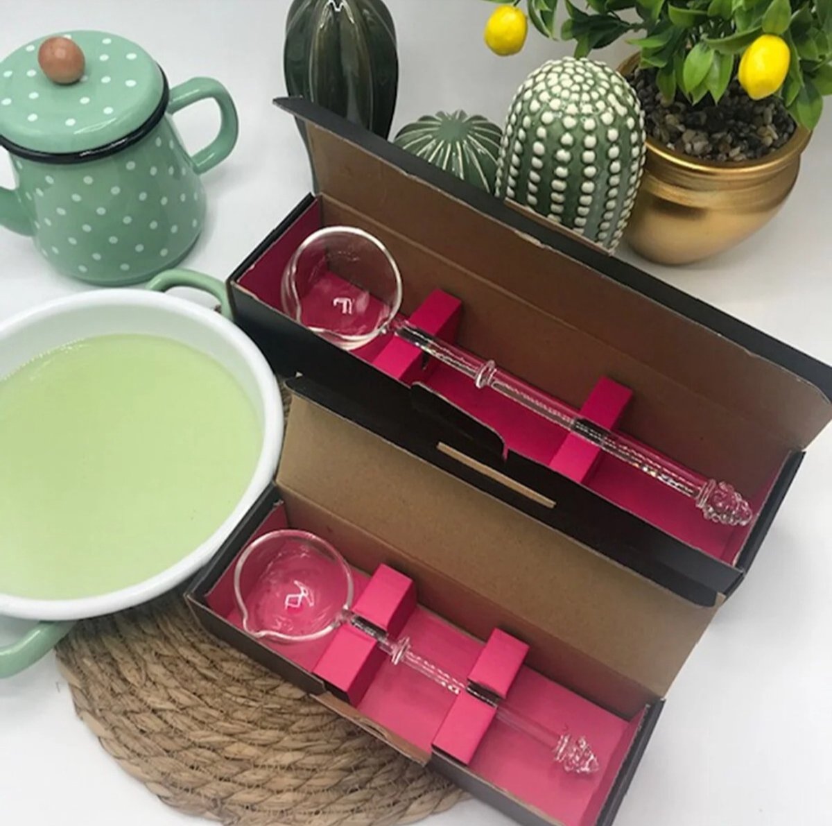 Pollepel-Set van 2 glazen pollepels-modern-luxe | bol.com