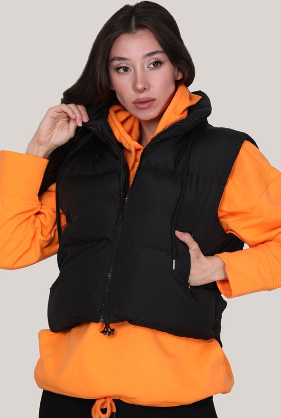 PATIRTI-Vrouw kort zwellende vest zwart | bol.com