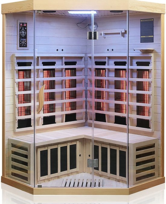 Mara Infraroodcabine - 1/2 personen - Hemlock Hout - Volspectrumstraler ...