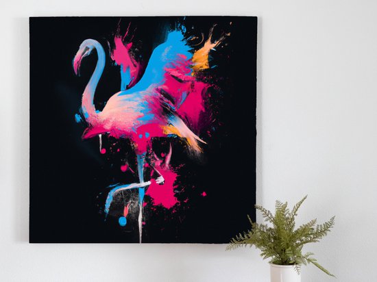 Fiery Flamingo Burst kunst - 60x60 centimeter op Plexiglas | Foto op ...