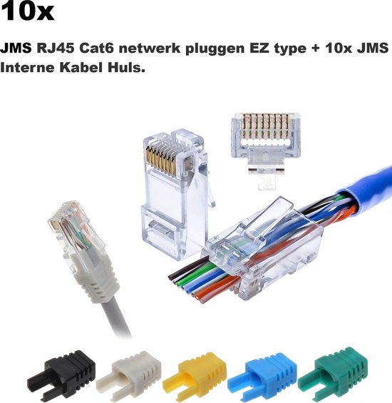 RJ45 Krimp Connectoren Met Doorsteekmontage Voor CAT6 Netwerkkabel ...