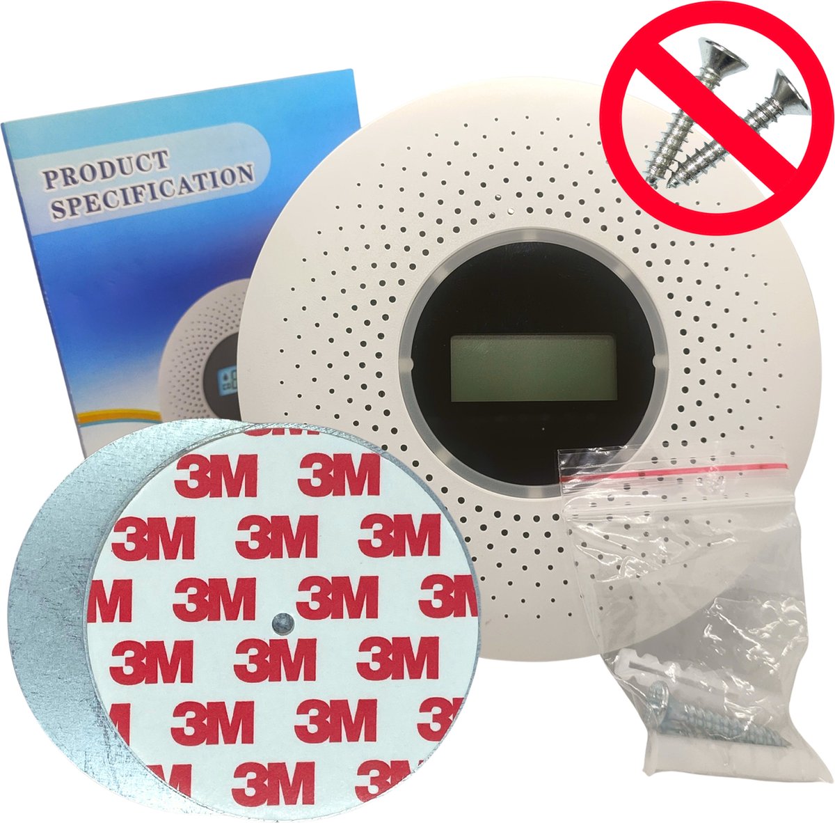 Combimelder schroefloos - Rook en koolmonoxidemelder met magnetische ...