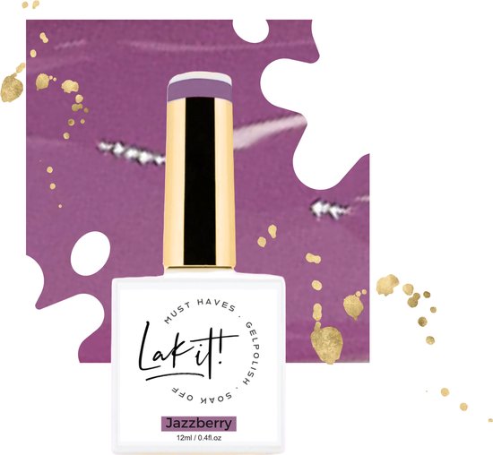 LAK-IT! gellak - Jazzberry - pink lila semi permanente - soak off - uv ...