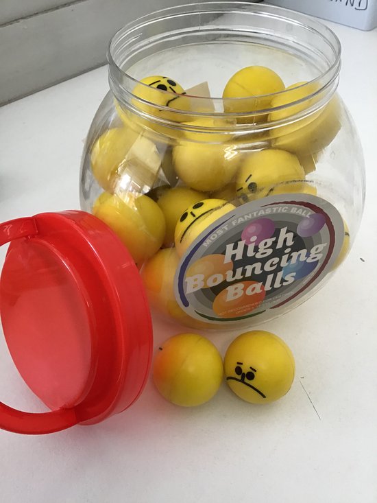 stuiterbal 42mm smiley 30st in verpakking | bol.com