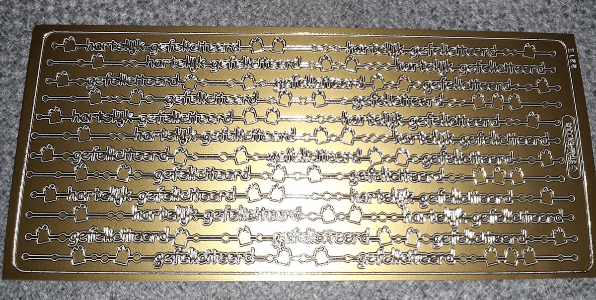 Gouden stickers - sierrand cadeau's pakjes + tekst Hartelijk ...