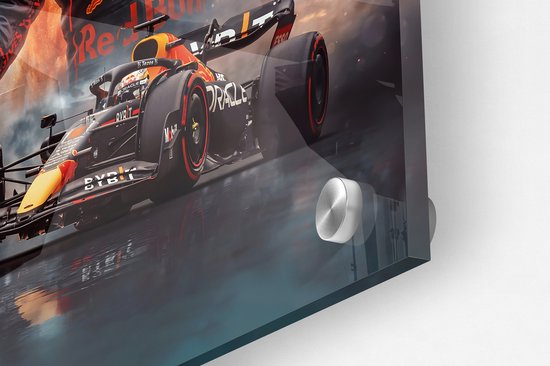 Luxe Max Verstappen Red Bull Glasschilderij - Inclusief Ophangsysteem ...