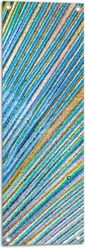 Tuinposter – Schuine Strepen van Blauwe en Groene Strepen - 30x90 cm ...