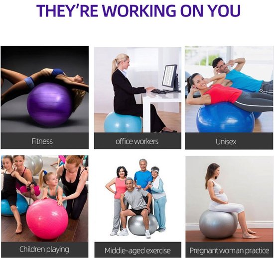 Padisport - Yoga bal - 45 cm - zwangerschapsbal - yoga bal inclusief ...