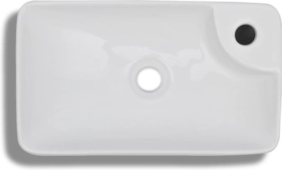 Wasbak met kraangat, keramiek, wit | bol.com
