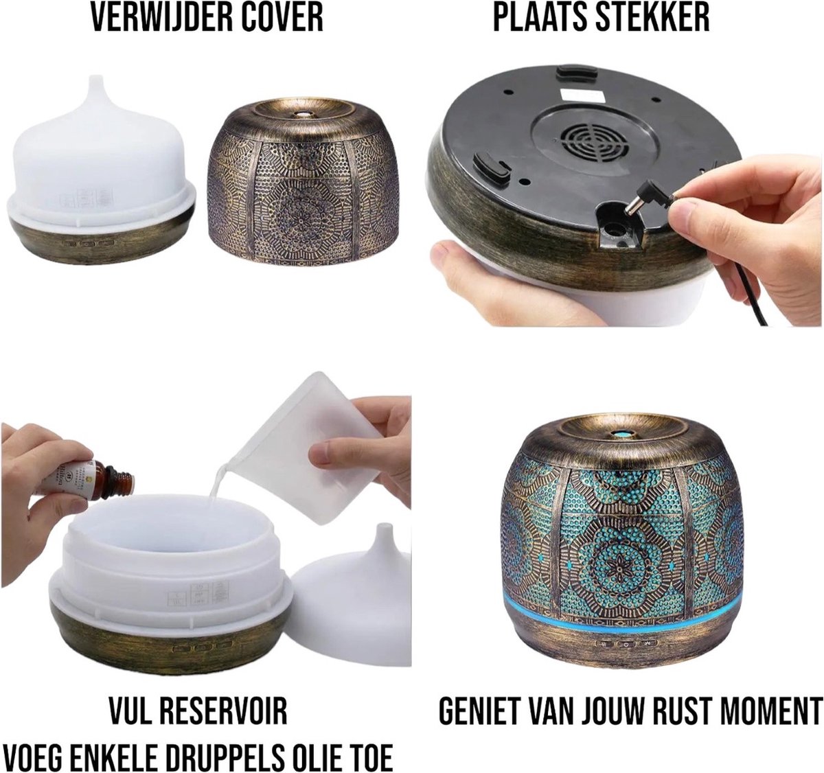 Devacieux Aroma Diffuser Inclusief 10 ML Aroma Olie - Vintage Element ...