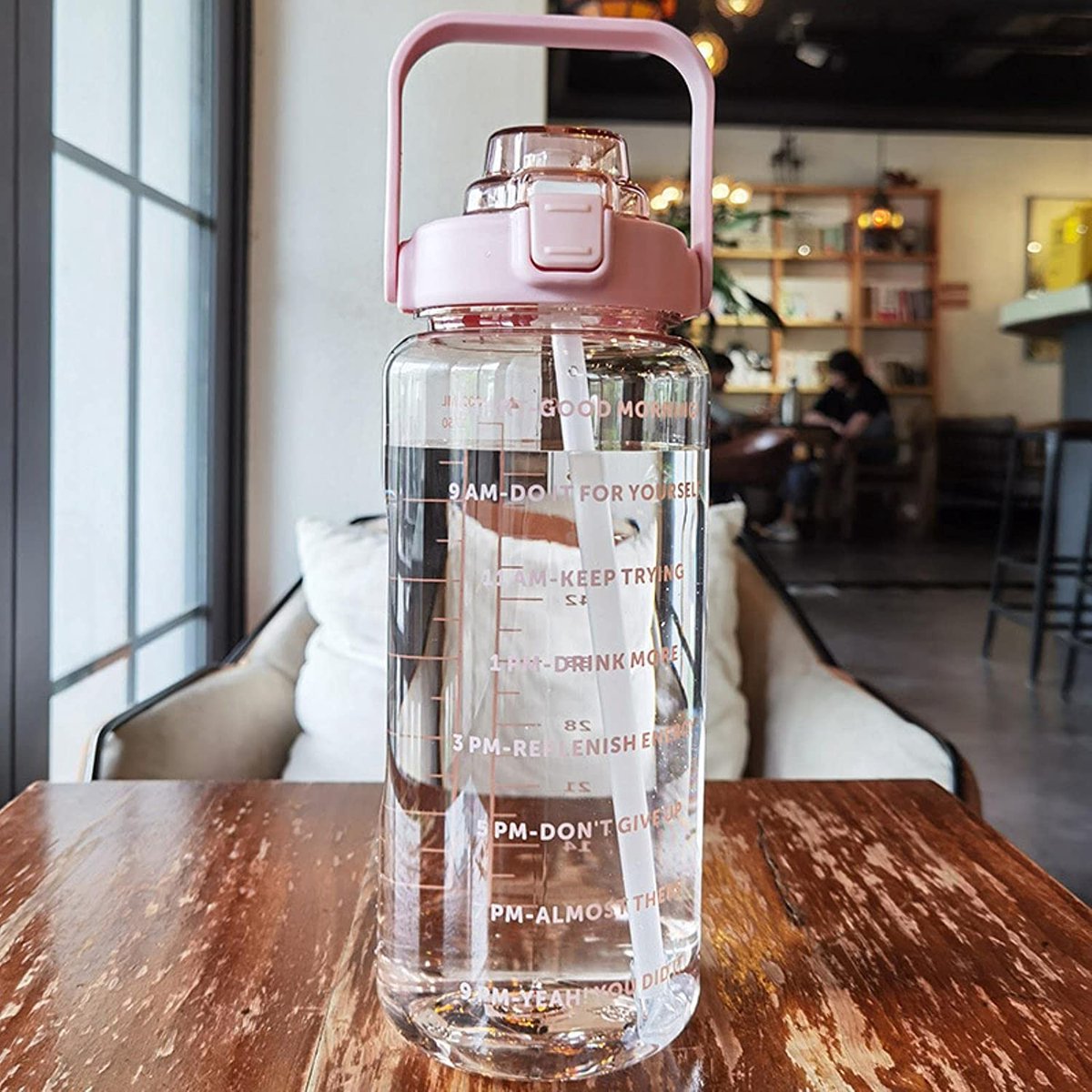 PTTP Gourde 2 litres AVEC sac rose - Gourde avec paille - Gourde avec ...