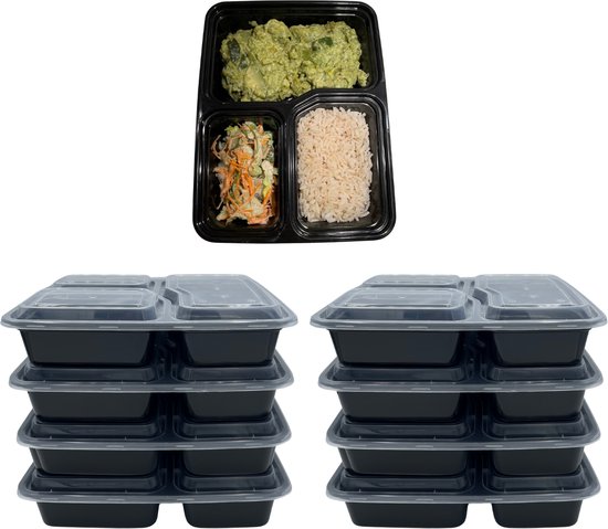 Meal Prep Bakjes - 14 stuks - 3 compartiment - Lunchbox ...