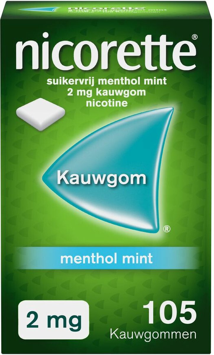 Nicorette Kauwgom 2mg Menthol Mint - 1 x 105 stuks | bol