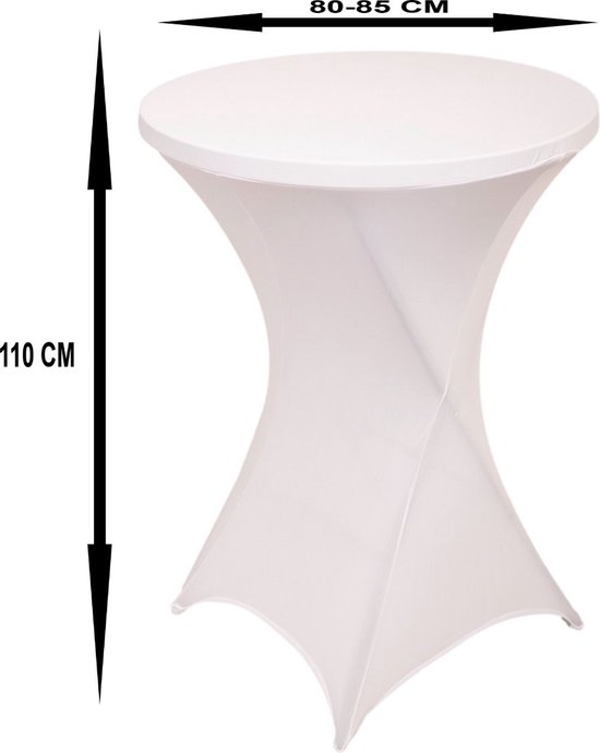 Statafelrok wit – Extra dik - ∅80-85 x 110 cm – Statafelhoes Stretch – Tafelhoezen... | bol.com